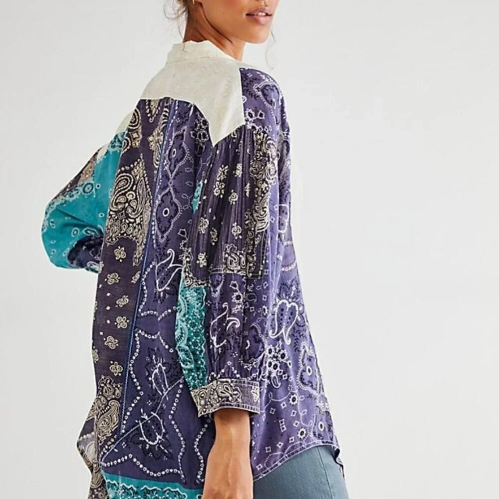 Free People | Tops | Free People We The Free Sun Valley Bandana Tunic ...